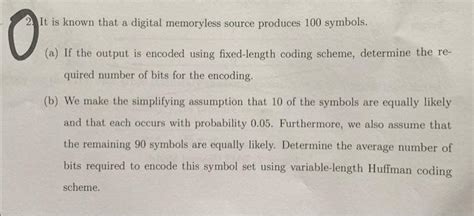 Solved It Is Known That A Digital Memoryless Source Produces