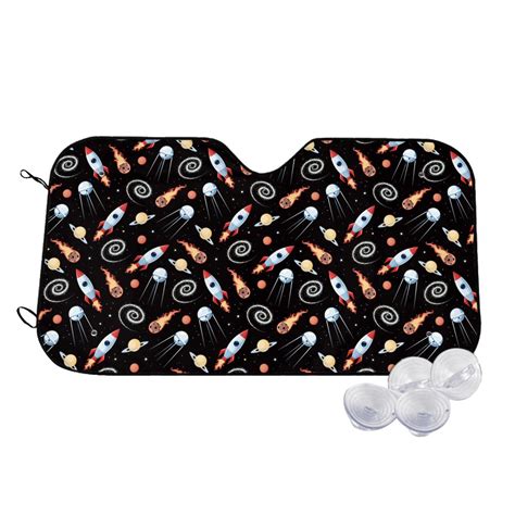 Daiia Space Rocket Windshield Sun Shade For Car Suv Truck Small Car Sun Shade Windshield