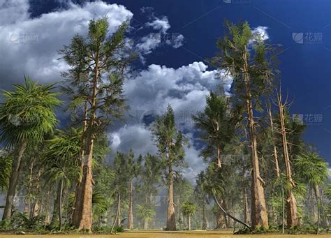 中生代森林三维插图素材 花瓣网