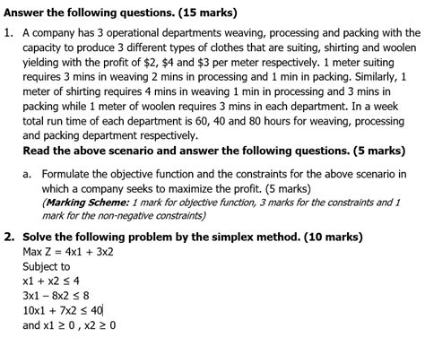 Solved Answer The Following Questions 15 Marks 1 A