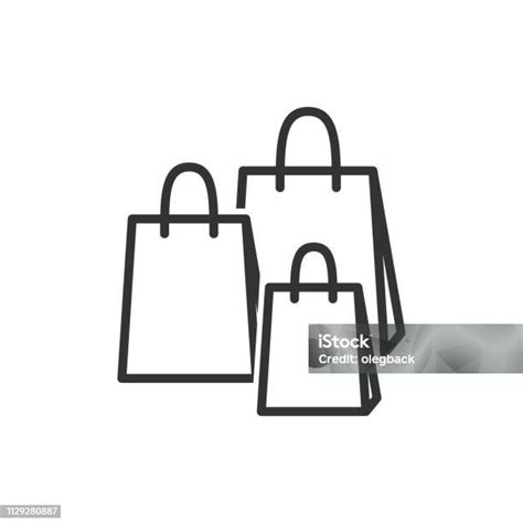 흰색 배경에 고립 된 쇼핑백 선형 아이콘 쇼핑백에 대한 스톡 벡터 아트 및 기타 이미지 쇼핑백 아이콘 벡터 Istock