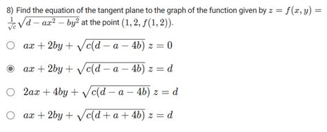 Solved Find The Equation Of The Tangent Plane To The Chegg