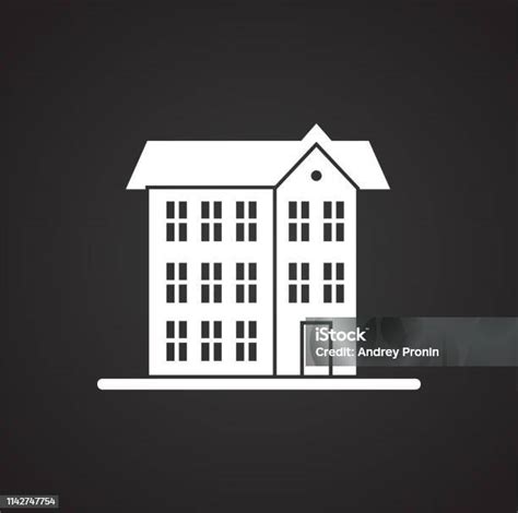 그래픽 및 웹 디자인에 대 한 배경 건물 아이콘입니다 간단한 벡터 기호입니다 웹 사이트 버튼 또는 모바일 앱에 대 한 인터넷 개념 기호입니다 0명에 대한 스톡 벡터 아트 및