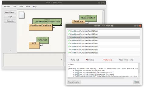 Unit Tests Within The Practical Materials Screenshot From BlueJ Download Scientific Diagram