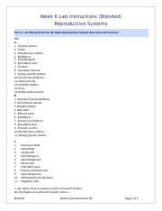 BIOS256 W6 Lab Docx Week 6 Lab Instructions Blended Reproductive Systems Part A Lab Manual