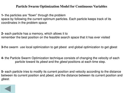 PPT PARTICLE SWARM OPTIMIZATION PowerPoint Presentation Free Download ID 1703279