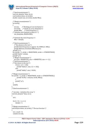 PERFORMANCE MEASUREMENT ANALYSIS OF RANDOM ACCESS MEMORY L CACHE AND L CACHE ON X