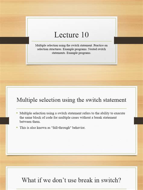 Lecture 10 Multiswitch Selection Pdf Business Computers