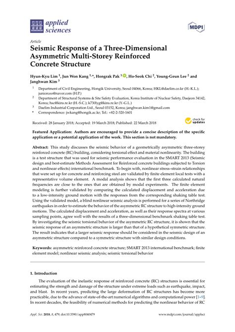 Pdf Seismic Response Of A Three Dimensional Asymmetric Multi Storey