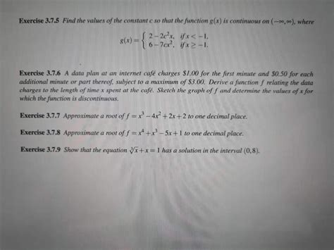 Solved Exercise Find The Values Of The Constant C So Chegg