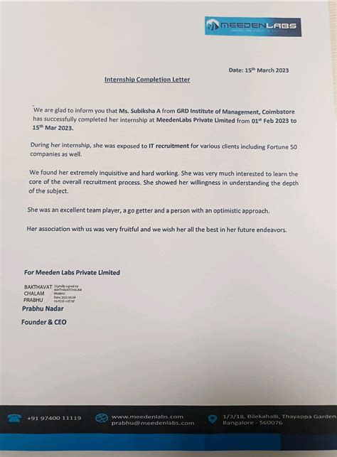 Subiksha A On Linkedin Intern Oppurtunity