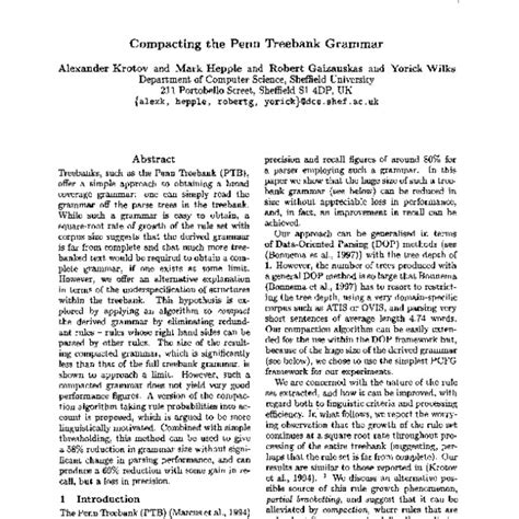 Compacting The Penn Treebank Grammar Acl Anthology