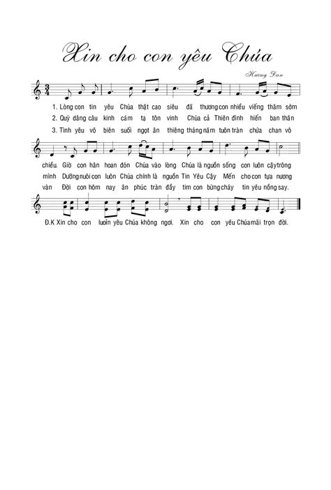 Sheet Xin Cho Con Y U Ch A Pdf H Ng An L I H P M N T Nh C
