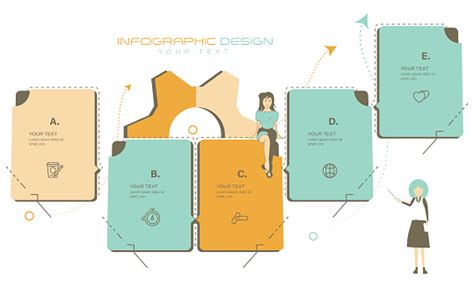 벡터 인포그래픽 디자인 비즈니스 템플릿에는 아이콘과 5가지 옵션 또는 단계가 있습니다 프로세스 다이어그램 프리젠테이션 워크플로우