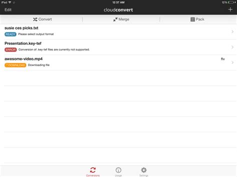 cloudconvert easily converts hundreds of file types on your iphone and ipad