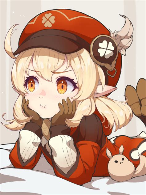 Safebooru 1girl T Ahoge Arm Support Ass Bangs Bed Sheet Blurry Brown