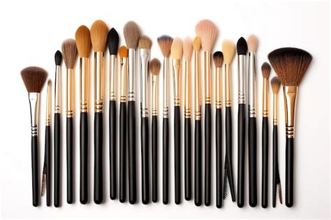 Premium Photo Set Of Professional Makeup Brushes Cosmetic Accessories