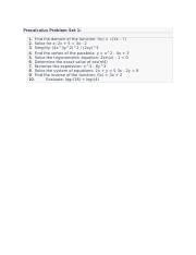 Precalculus Problems Domains Equations Functions And More Course Hero