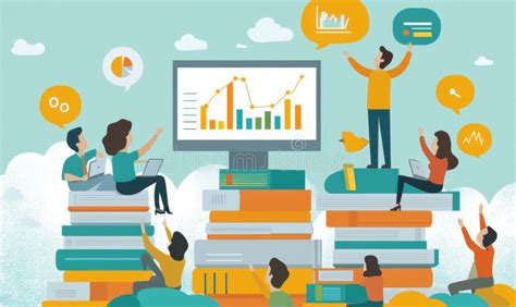 Collaborative Team Analyzing Data On Books And Using Creative