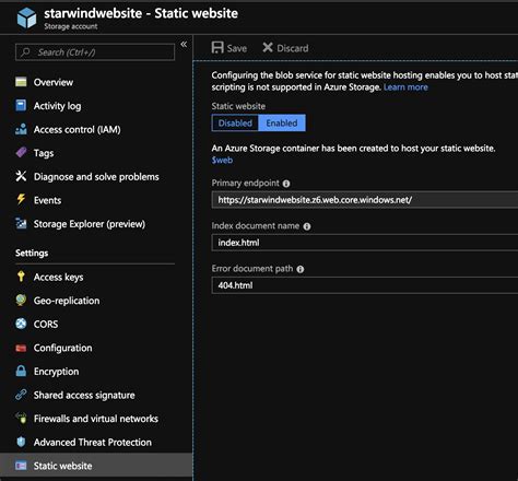 Static Website Hosting In Azure