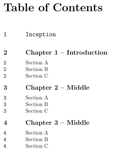 Removing Extra Chapter Numbering In The Table Of Contents Tex Latex