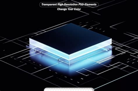 Premium Psd Futuristic Microchip Processor With Lights On The Blue Background