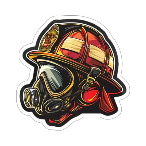 Scba Mask And Firefighter Helmet Hero Bold Dynamic Logo Sticker Vinyl Decal T Ebay