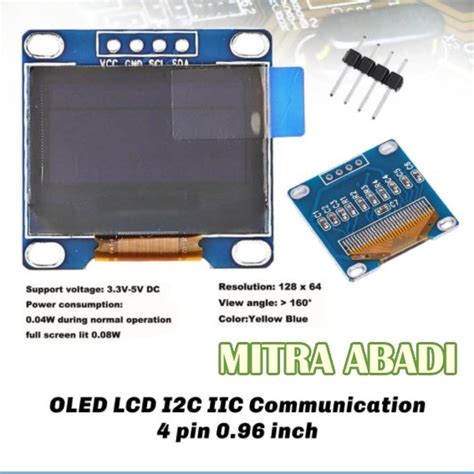 Jual Oled Lcd I2c Iic Communication 4 Pin 096 Inch 128x64 Display Module Lcd Shopee Indonesia