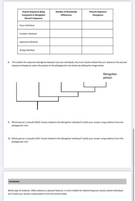 Solved Using Dna Evidence To Construct Phylogenetic Trees