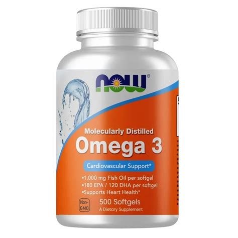 Рыбий жир NOW Omega-3 1000 мг , 500 капсул - купить с доставкой по ...