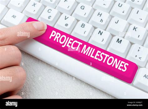 Hand Writing Sign Project Milestones Conceptual Photo Duration That