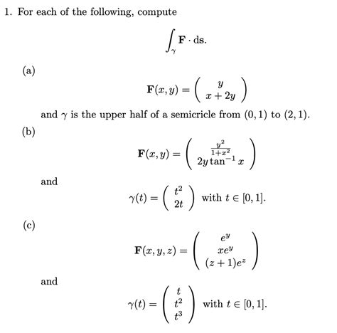 Solved For Each Of The Following Compute F Ds F Ds Chegg Com