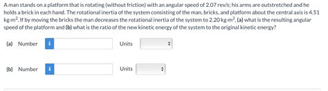 Solved A Man Stands On A Platform That Is Rotating Without Chegg