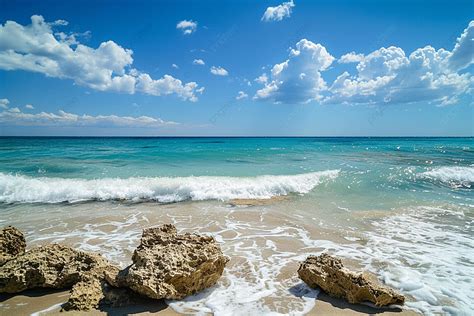 아름다운 ‍바다 해변과 푸른 하늘 Zwj 바다 파란 하늘 배경 일러스트 및 사진 무료 다운로드 Pngtree