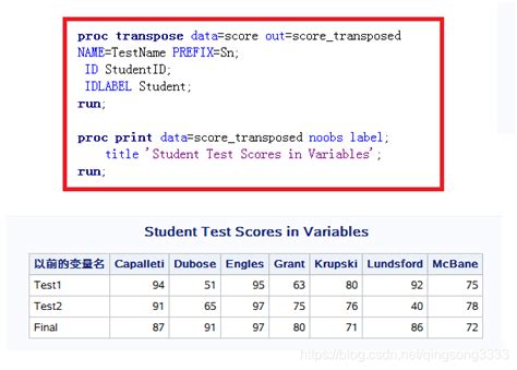 sas 使用 proc transpose 实现行列转换 csdn博客