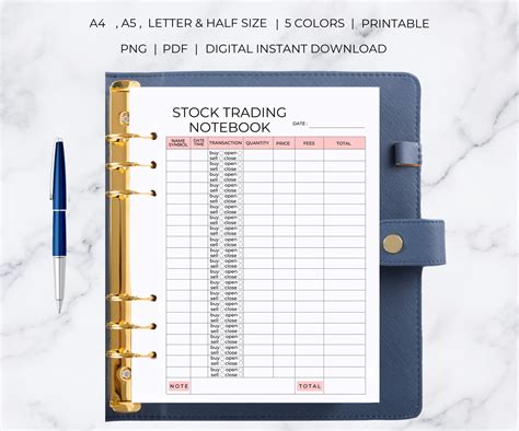 Stock Trading Journal Stock Trading Charts Stock Trading Etsy
