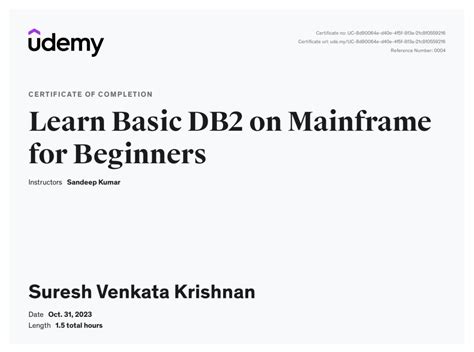 Suresh Venkata Krishnan On Linkedin Udemy Course Completion Certificate