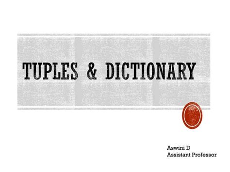 Python Tuples And Dictionary Pdf