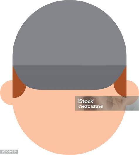 Férfi Arc Sapka Rajzfilm Javítás Karakter Munka Témájú Stock