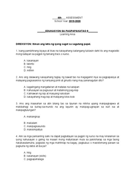 Esp 9 4th Quarter Pdf