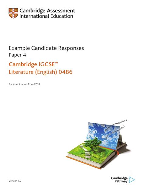 example candidate responses cambridge igcse literature english 0486 pdf poetry question