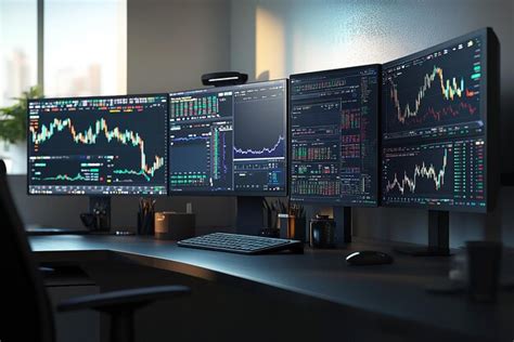 a row of monitors with a graph showing the time of 9 30 premium ai