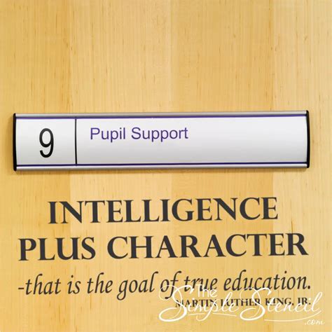 Intelligence Plus Character Wall Quote Mlk Inspiring School Decal