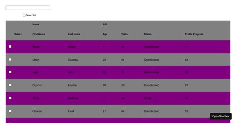 React Table With Hooks Codesandbox
