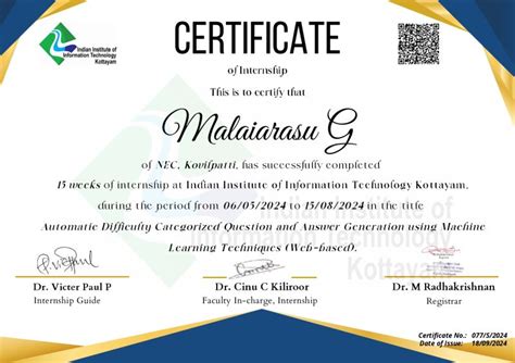 malaiarasu g raj on linkedin internship ai machinelearning