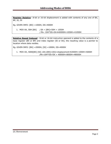 8086 Addressing Modes Docx
