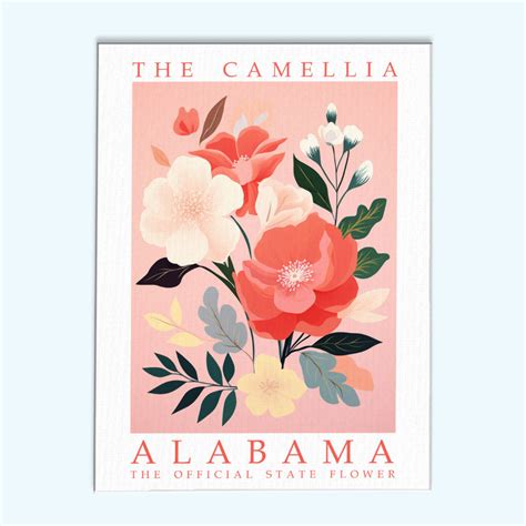 Alabama State Flower Camellia Paint By Numbers Kit Wander Painting
