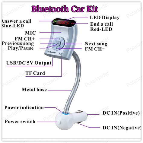 Bluetooth Hands Free Phone Support Hfp Hsp A2dp Avrcp Support Usb Tf Bluetooth Car Kit In
