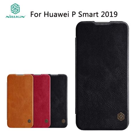 For Huawei P Smart 2019 Phone Case Nillkin Qin Flip Leather Cases Cover For Huawei P Smart 2019