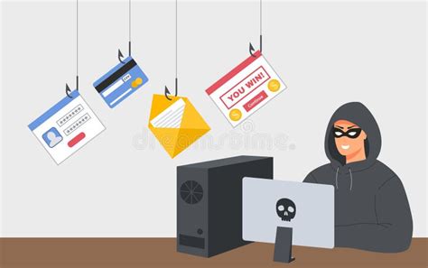 Hacker Phishing Attack Web Fraud Online Security Threats And Spam